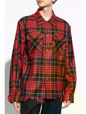 Alexander McQueen Distressed Macqueen Tartan Shirt