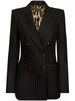 Dolce & Gabbana Double-breasted Striped Blazer - Brown