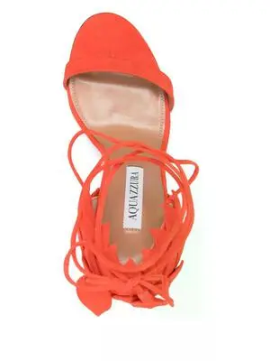 AQUAZZURA Flame Tie-fastening Stiletto Sandals - Red