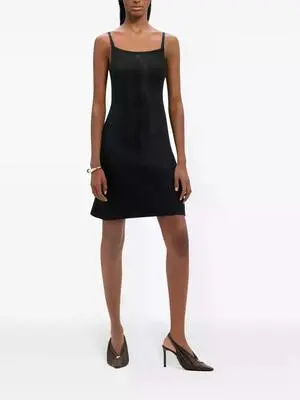COURREGES Ribbed-knit Mini Dress - Black