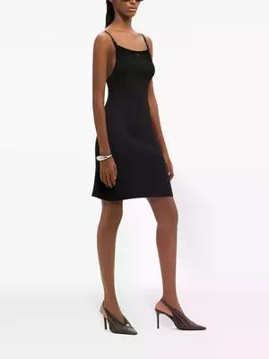 COURREGES Ribbed-knit Mini Dress - Black