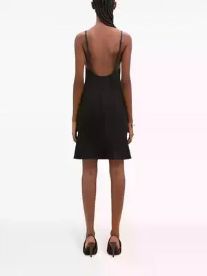 COURREGES Ribbed-knit Mini Dress - Black