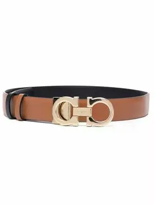 FERRAGAMO Gancini Buckle Reversible Belt - Brown