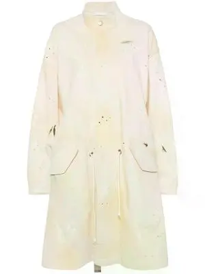 Helmut Lang Spray-paint Effect Cotton Coat