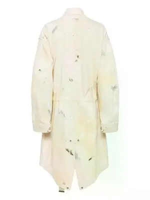 Helmut Lang Spray-paint Effect Cotton Coat