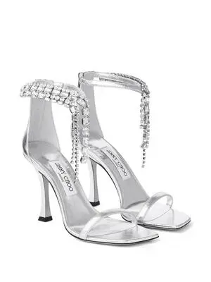 JIMMY CHOO Verity Crystal-embellished Sandals - Silver