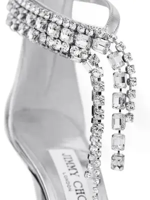 JIMMY CHOO Verity Crystal-embellished Sandals - Silver