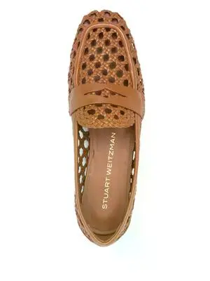 STUART WEITZMAN Woven Loafers - Brown