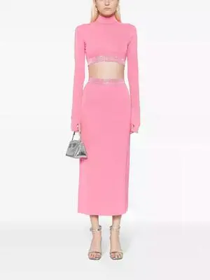 David Koma Crystal-embellished Midi Skirt