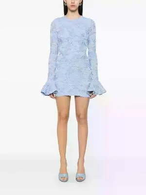 ROTATE BY BIRGER CHRISTENSEN Floral-appliqué Mesh Mini Dress