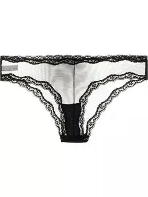 FLEUR DU MAL Sheer Tulle Bikini Briefs - Black