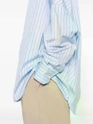 Plan C Striped Poplin Shirt