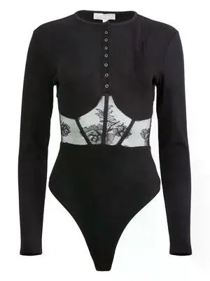 FLEUR DU MAL Lace Bodysuit - Black