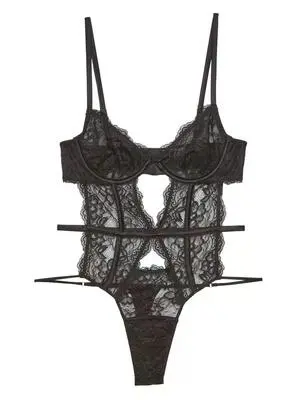 FLEUR DU MAL Naomi Lace Bodysuit - Black