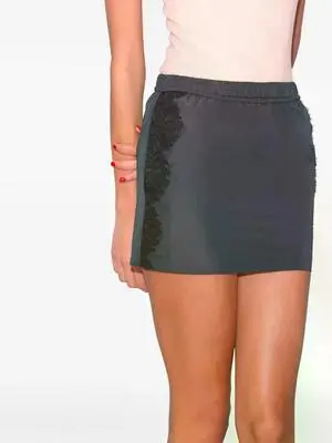 FLEUR DU MAL Floral Lace Mini Skirt