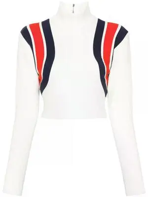 Gucci Sylvie-web Knitted Cropped Top - White