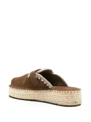 Mou Buckled Jute Clog Sandals