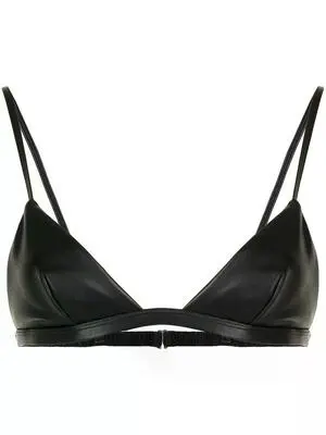 FLEUR DU MAL Vegan Leather Triangle Bra - Black
