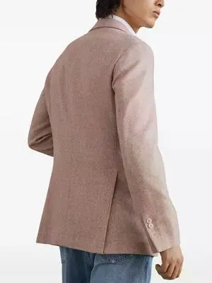 Brunello Cucinelli Herringbone Linen Blazer - Orange