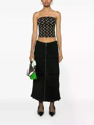 MARINE SERRE Moon Print Strapless Top