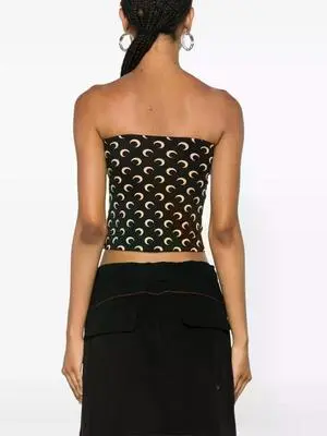 MARINE SERRE Moon Print Strapless Top