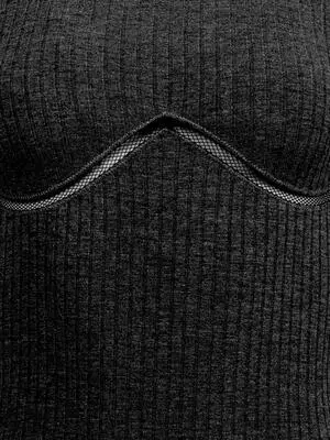 FLEUR DU MAL Lattice-trim Ribbed Bodysuit