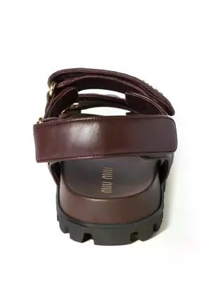 Miu Miu Sporty Matelassé Leather Sandals