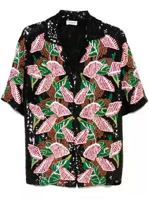 P.a.r.o.s.h Embellished Floral Sequin Shirt