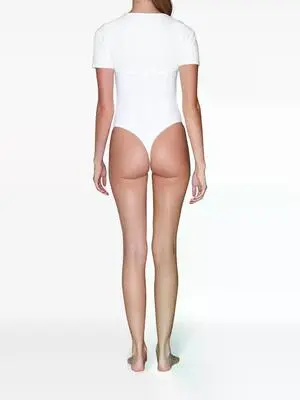 FLEUR DU MAL Organic Cotton T-shirt Bodysuit - White