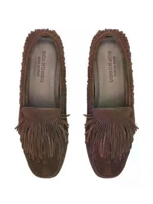 SCAROSSO Fringed Suede Loafers