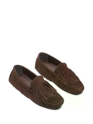 SCAROSSO Fringed Suede Loafers