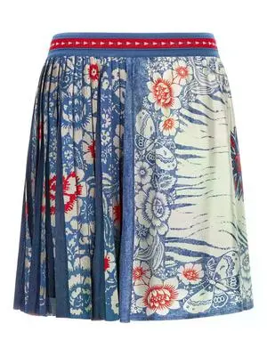 Roberto Cavalli Banda-print Mini Skirt - Blue