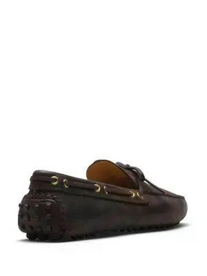 Car Shoe Soft Antique Leather Boat Shoes - Brown