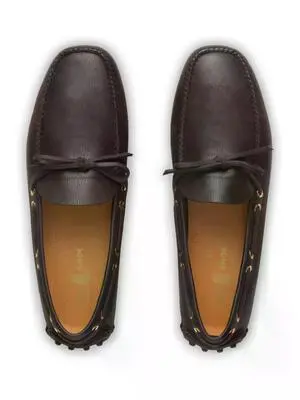 Car Shoe Soft Antique Leather Boat Shoes - Brown
