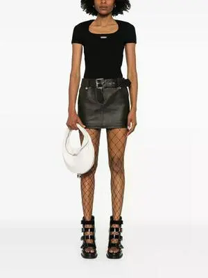 Alexander McQueen Leather Mini Skirt