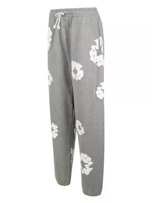 DENIM TEARS Cotton Abstract Pattern Print Track Pants - Grey