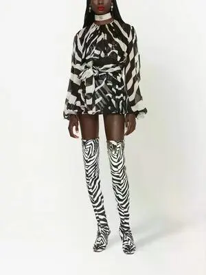 Dolce & Gabbana Zebra-print Chiffon Blouse