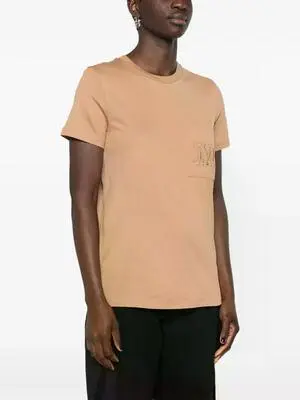 Max Mara Papaia Logo-embroidered T-shirt - Neutrals