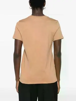 Max Mara Papaia Logo-embroidered T-shirt - Neutrals
