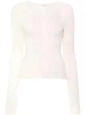 Magda Butrym Long-sleeve Ribbed Jumper - Neutrals