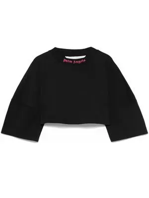 Palm Angels Logo-print Cropped T-shirt
