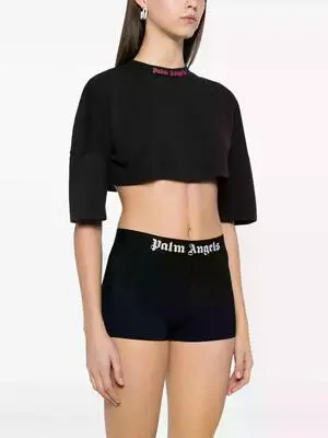 Palm Angels Logo-print Cropped T-shirt