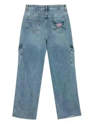 CHIARA FERRAGNI Logo Embroidered Straight Jeans