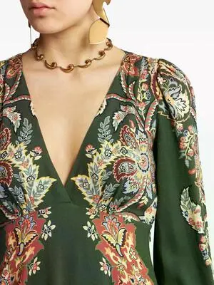 Etro Floral Print Twill Dress