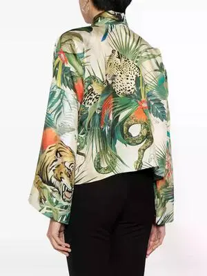Roberto Cavalli Graphic-print Silk Shirt