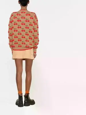 La DoubleJ Cherry Intarsia-knit Jumper - Neutrals