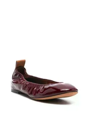 LANVIN Patent Leather Ballet Flats - Red