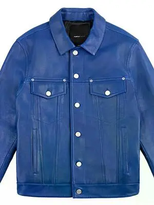 PURPLE BRAND Leather Jacket - Blue