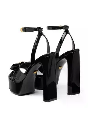 Versace Ribbon Platform Sandals - Black