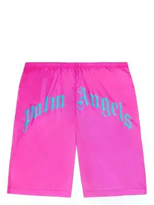 Palm Angels Curved-logo Swim Shorts - Pink